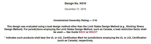 UL certification - 3 hr fire rated system for flooring system